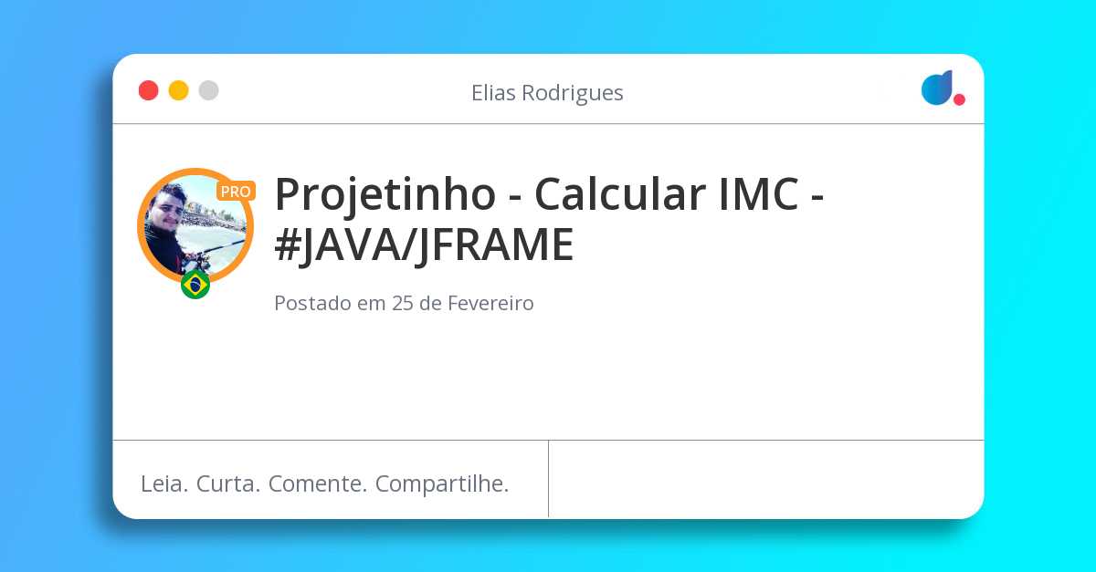 Projetinho - Calcular IMC - #JAVA/JFRAME