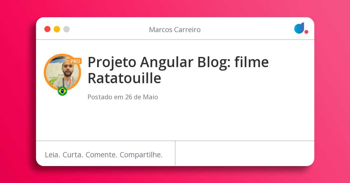 Projeto Angular Blog: filme Ratatouille
