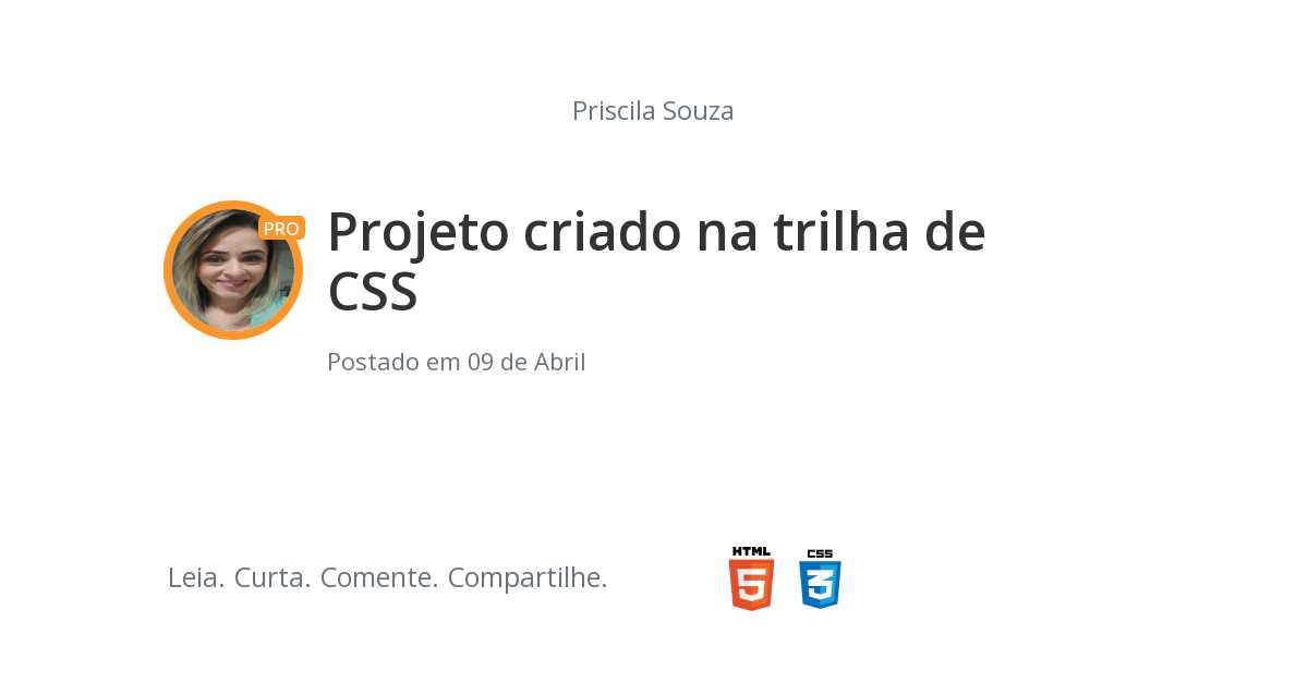 Projeto criado na trilha de CSS