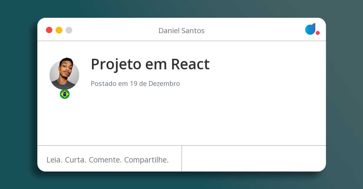 Projeto Em React Daniel Santos Javascript Css React Dio 1215