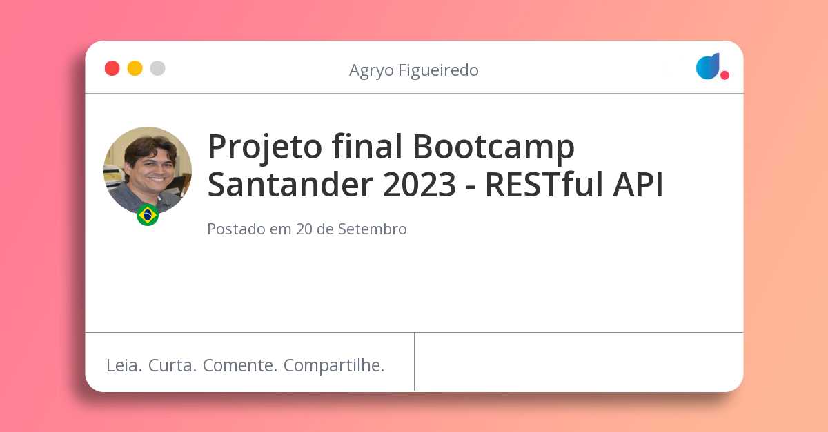 Projeto final Bootcamp Santander 2023 - RESTful API