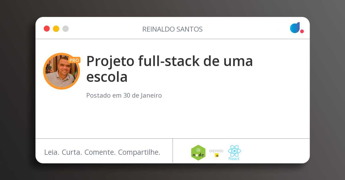 Projeto full-stack de uma escola