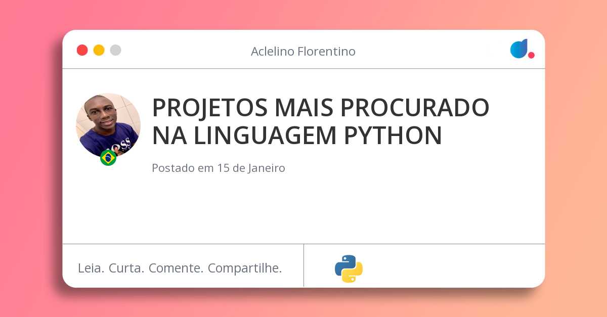 PROJETOS MAIS PROCURADO NA LINGUAGEM PYTHON