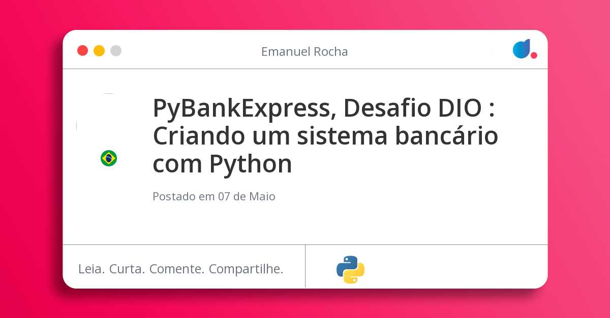 PyBankExpress, Desafio DIO : Criando um sistema bancário com Python
