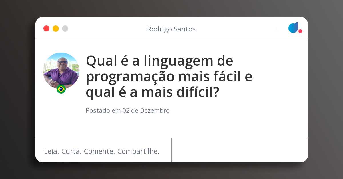 Qual é a linguagem de programação mais fácil e qual é a mais difícil?