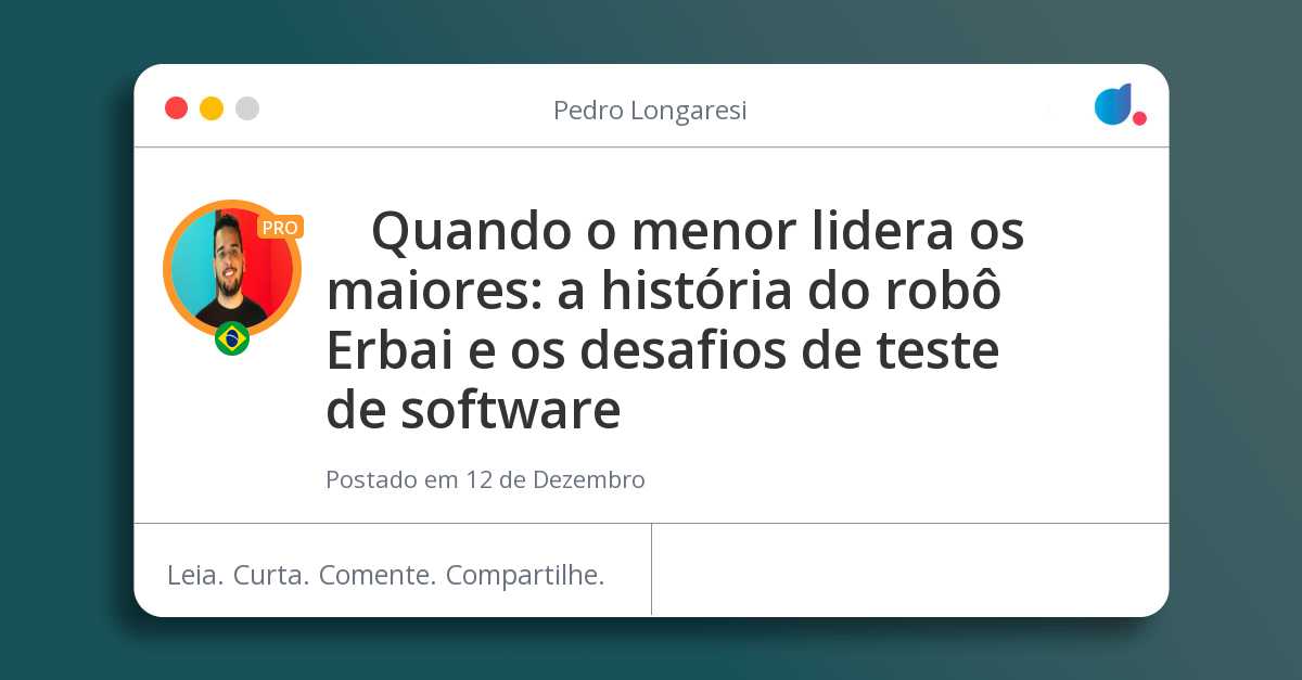 🚨 Quando o menor lidera os maiores: a história do robô Erbai e os ...