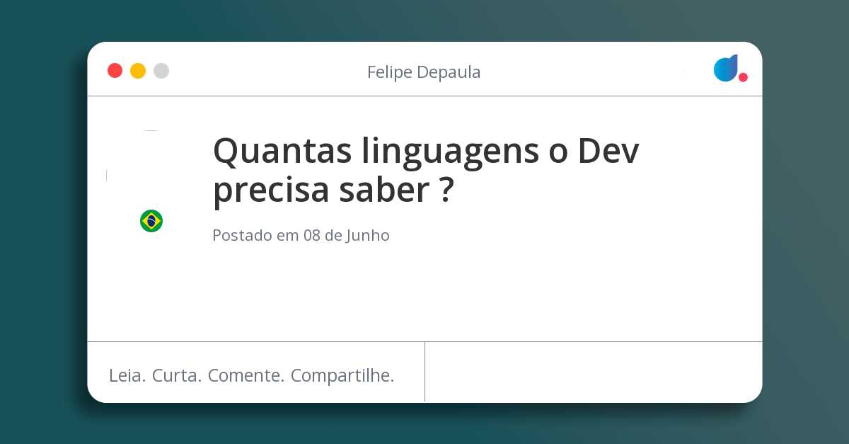 Quantas linguagens o Dev precisa saber ? | Felipe Depaula | DIO