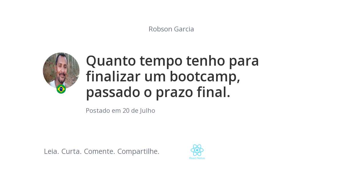 Quanto tempo tenho para finalizar um bootcamp, passado o prazo final.