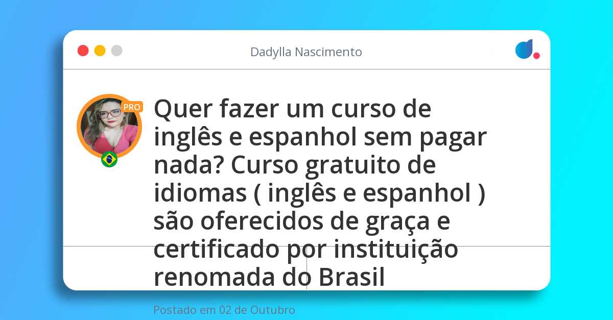 Quer fazer um curso de inglês e espanhol sem pagar nada? Curso gratuito de idiomas ( inglês e ...