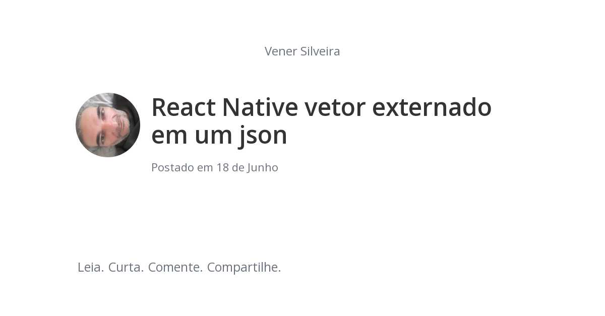 React Native Vetor Externado Em Um Json