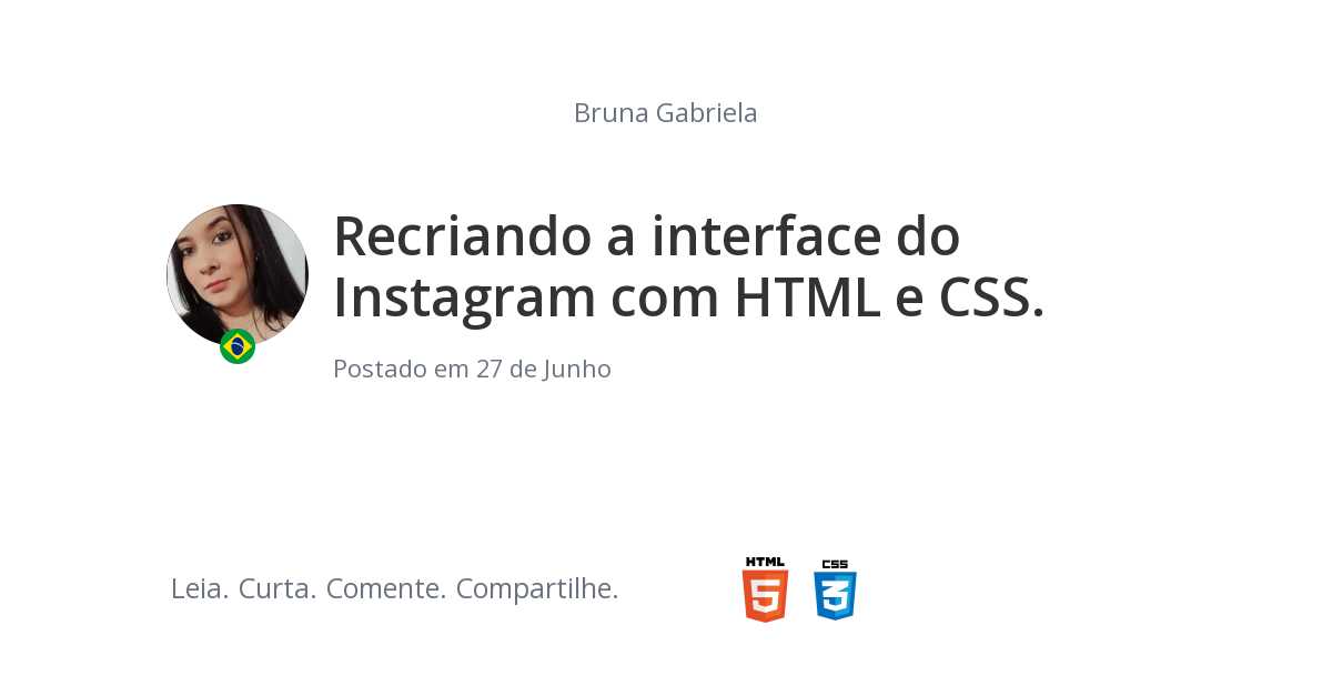 Recriando a interface do Instagram com HTML e CSS.