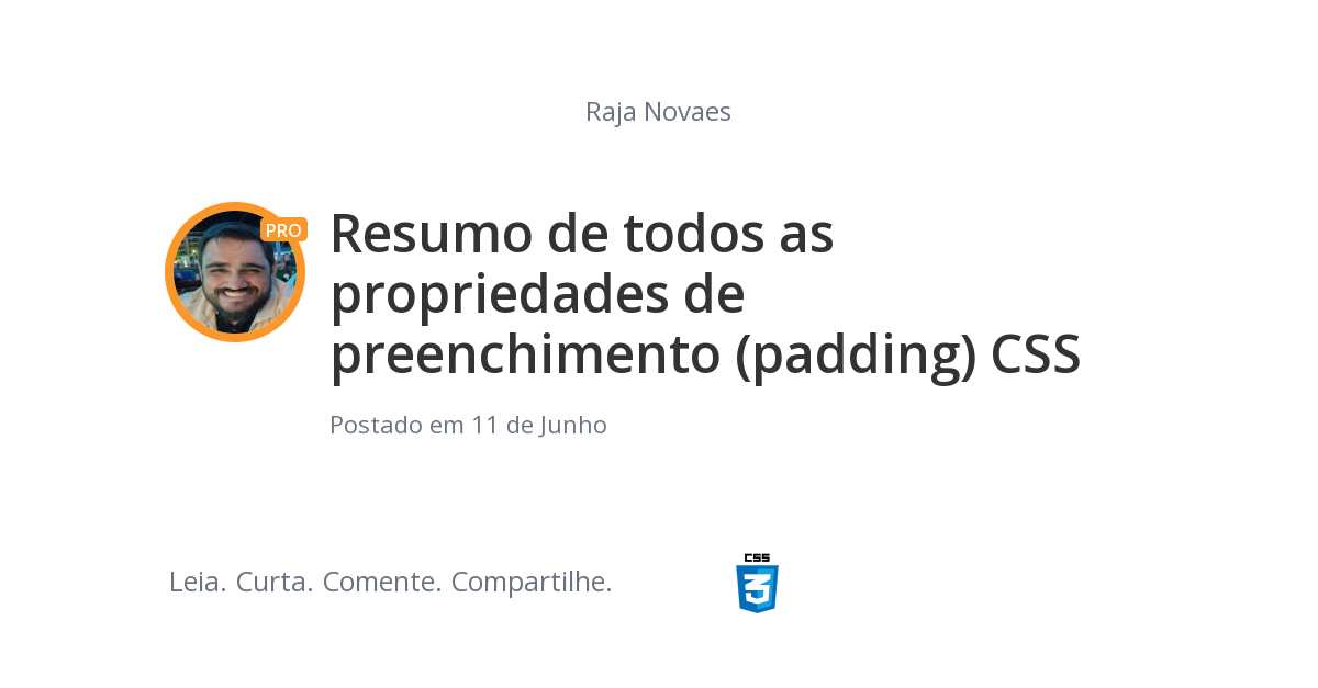 Resumo de todos as propriedades de preenchimento (padding) CSS