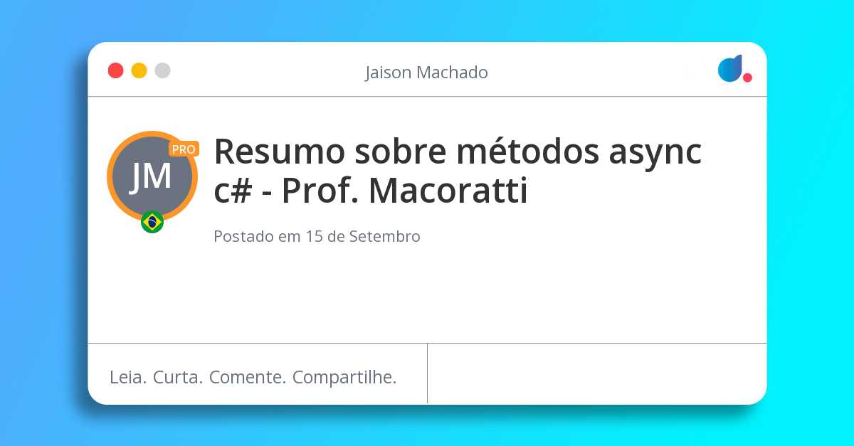 Resumo sobre métodos async c# - Aulas do Prof. Macoratti