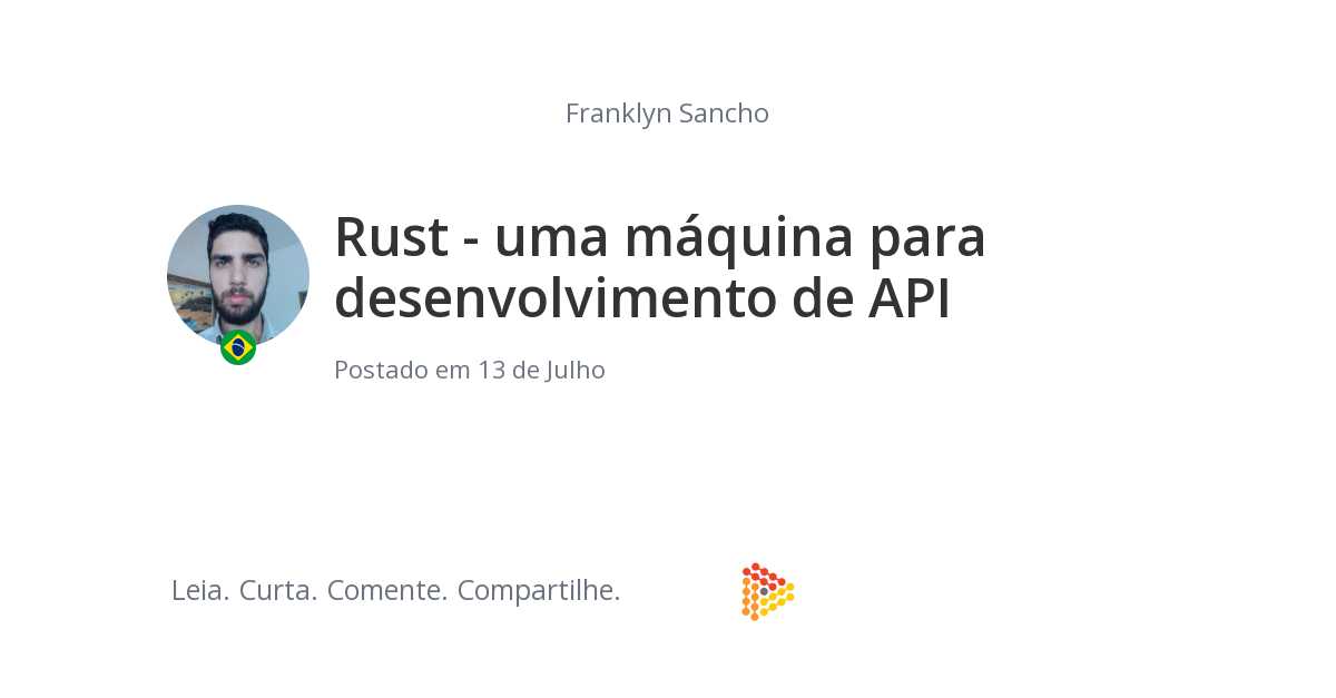 Rust - uma máquina para desenvolvimento de API