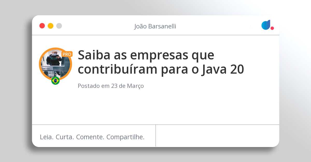 Saiba as empresas que contribuíram para o Java 20