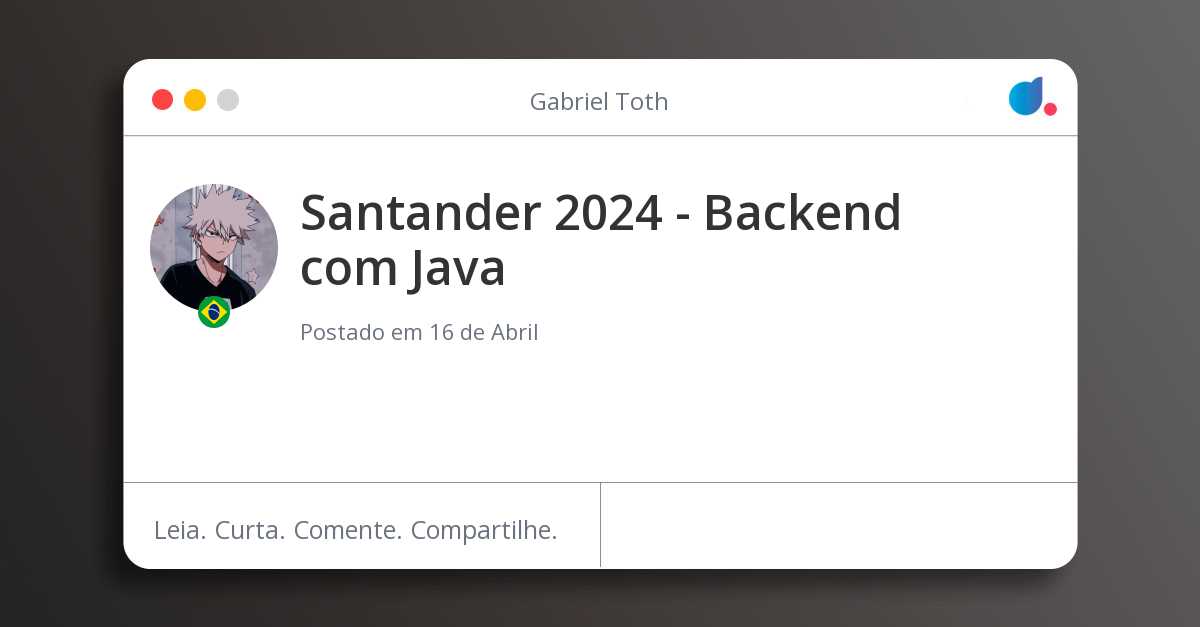 Santander 2024 - Backend com Java