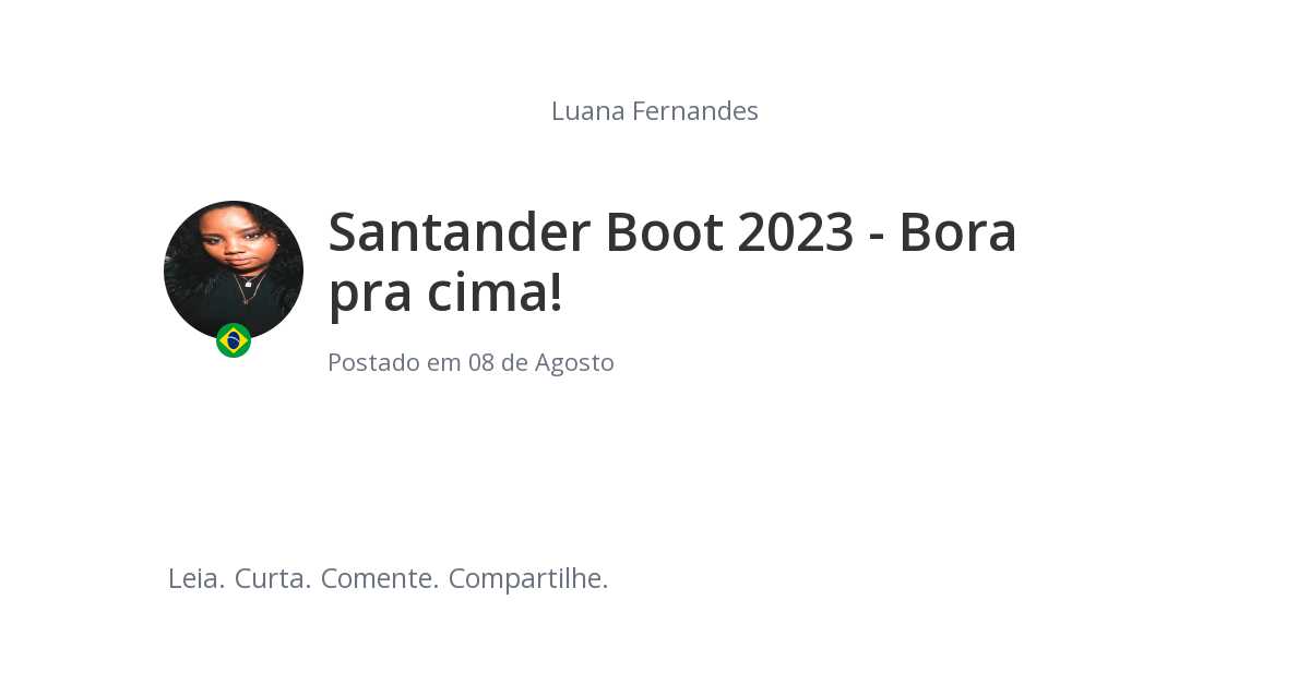 Santander Boot 2023 - Bora pra cima!