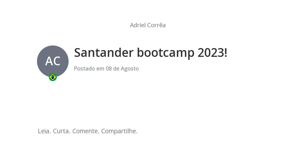 Santander bootcamp 2023!