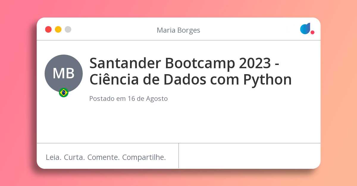 Santander Bootcamp 2023 - Ciência de Dados com Python