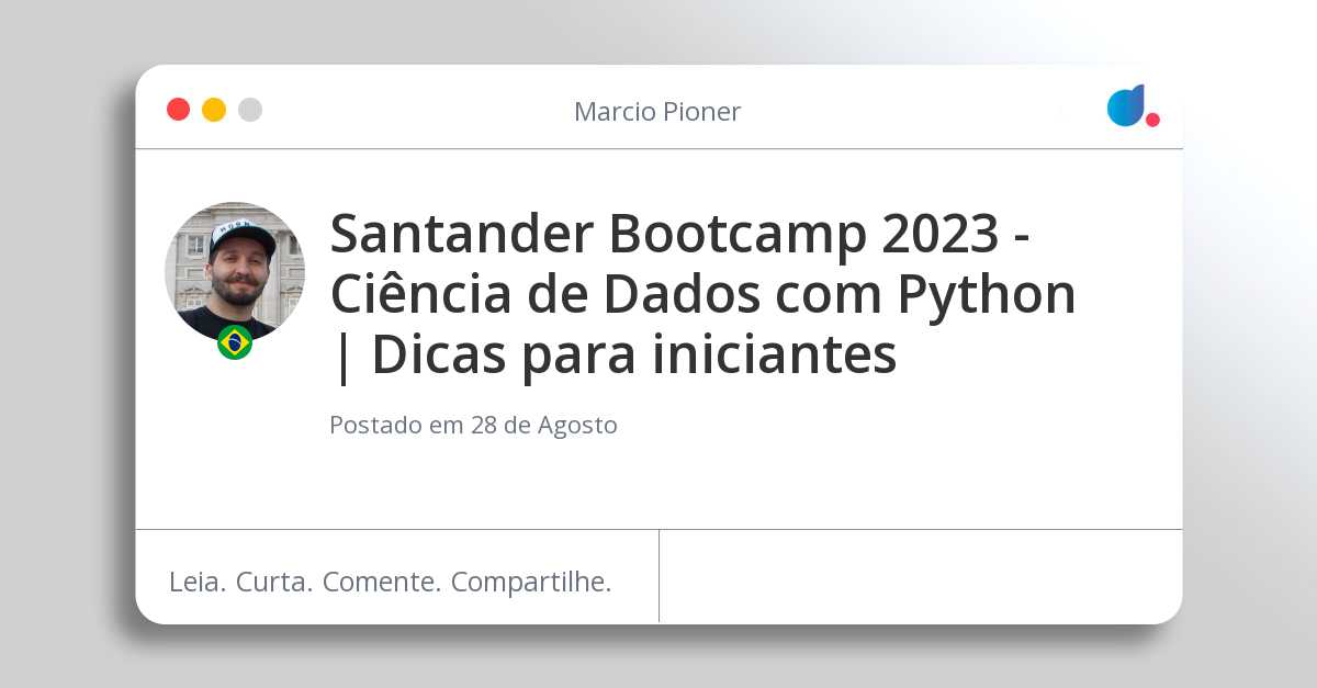 Santander Bootcamp 2023 - Ciência de Dados com Python | Dicas para ...