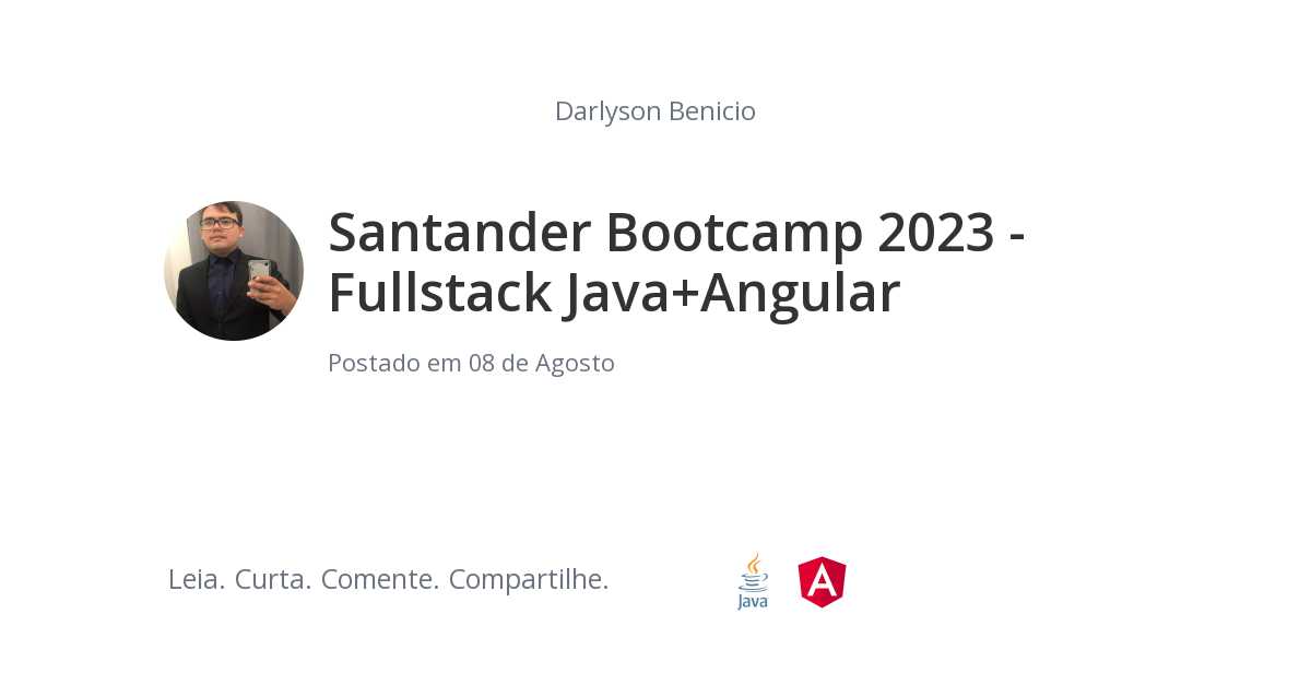 Santander Bootcamp 2023 - Fullstack Java+Angular