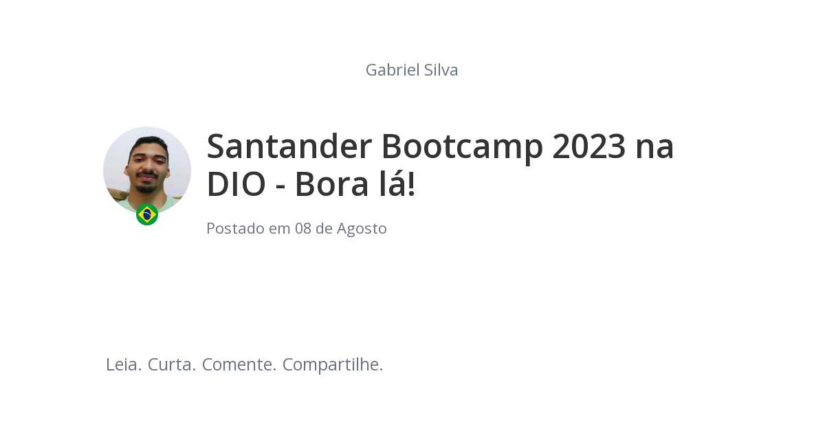 Santander Bootcamp 2023 na DIO - Bora lá!