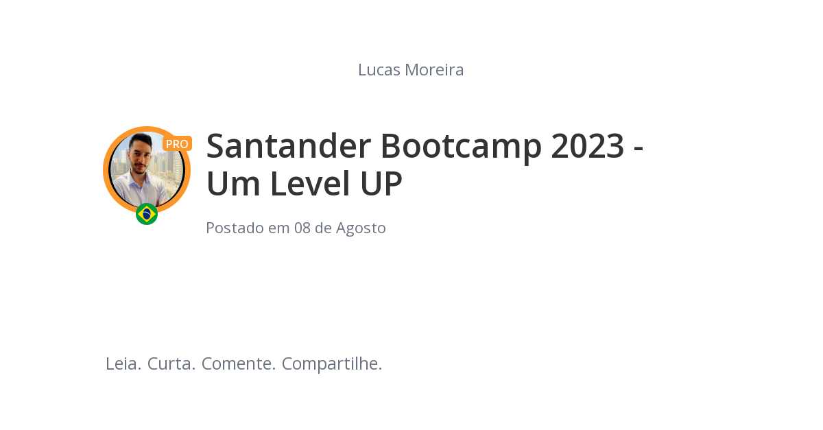 Santander Bootcamp 2023 - Um Level UP