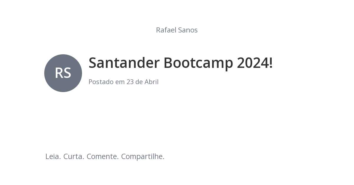 Santander Bootcamp 2024!