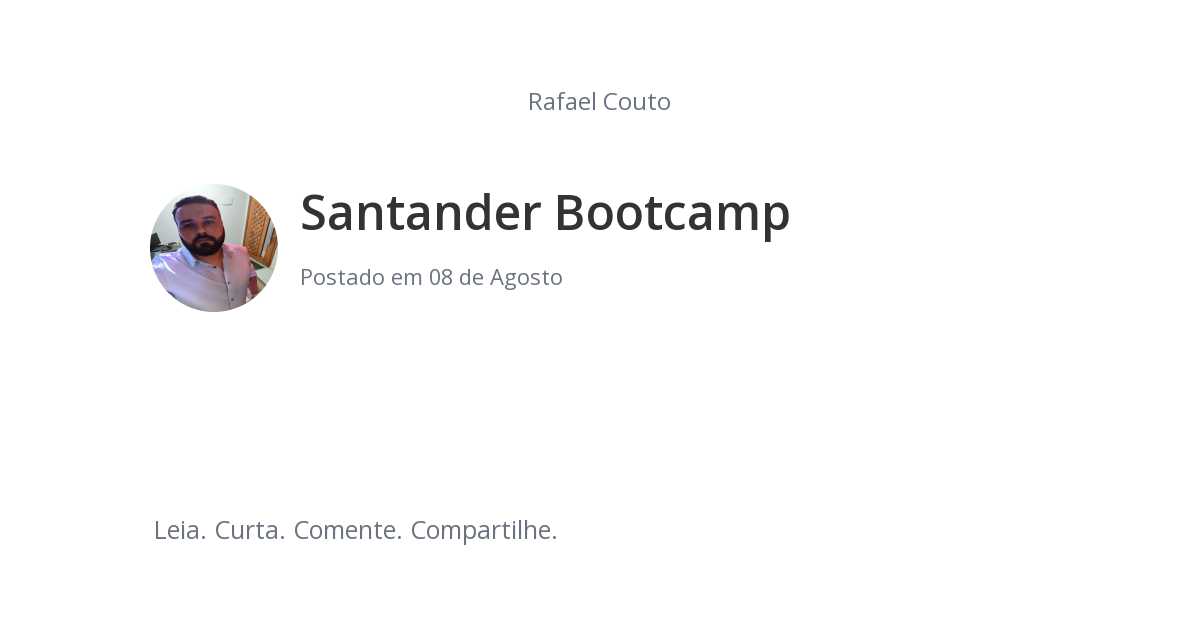 Santander Bootcamp | Rafael Couto | DIO