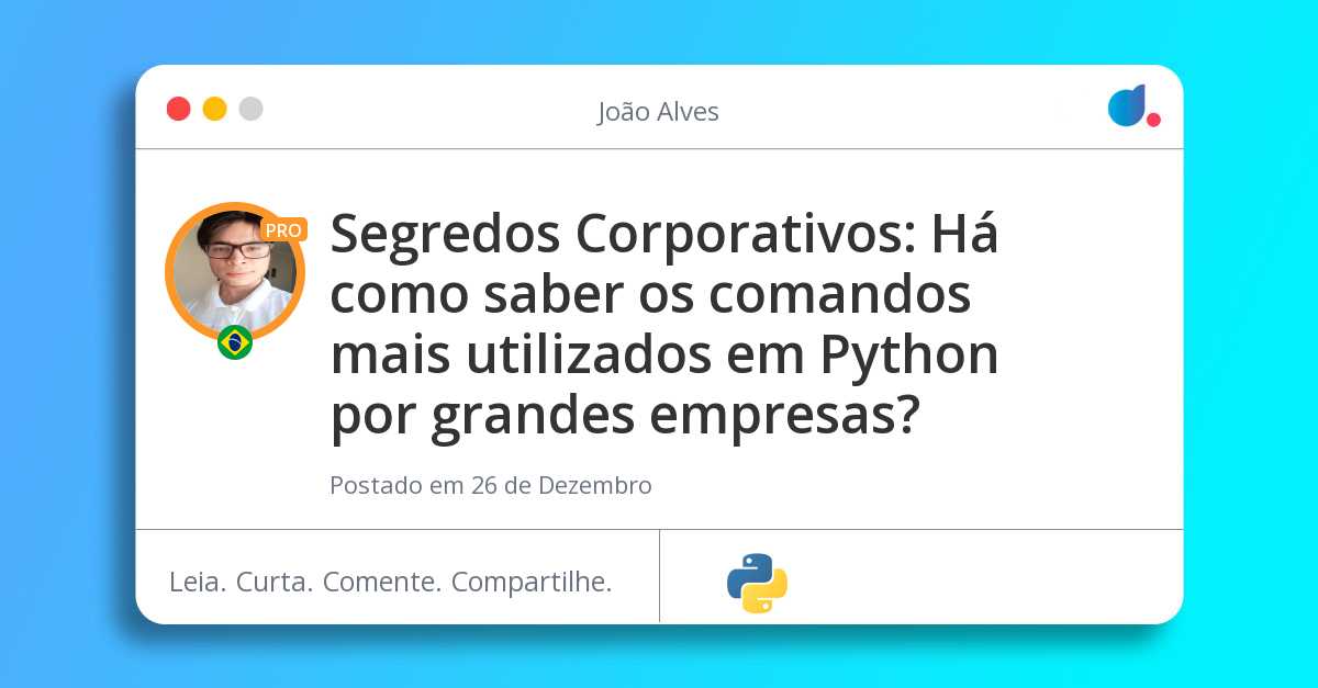 Segredos Corporativos: Há como saber os comandos mais utilizados em ...
