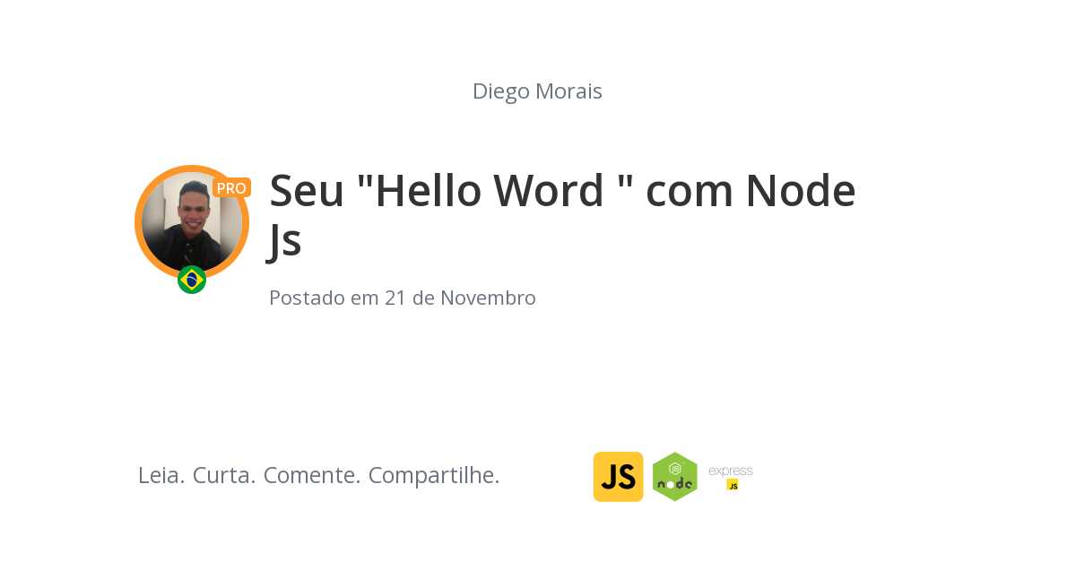 Seu "Hello Word " com Node Js