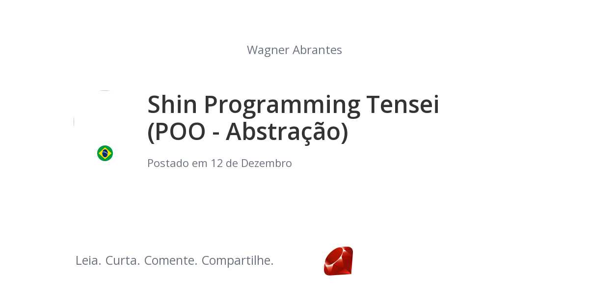 Shin Programming Tensei (POO - Abstração)