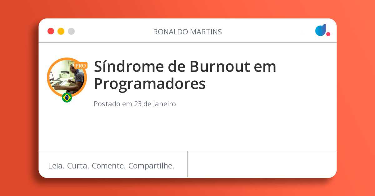 Síndrome de Burnout em Programadores | RONALDO MARTINS | HTML | JavaScript | CSS | DIO