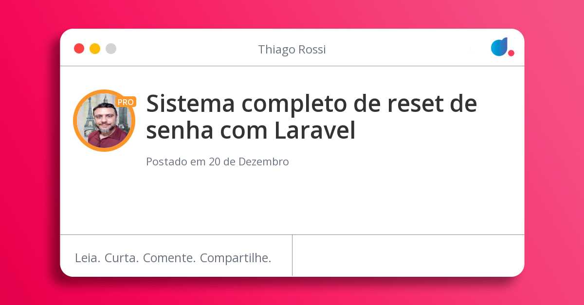 Sistema "Esqueci minha senha" com Laravel