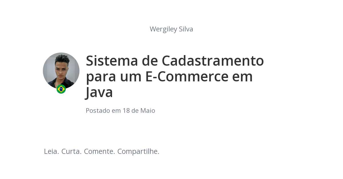 Sistema de Cadastramento para um E-Commerce em Java