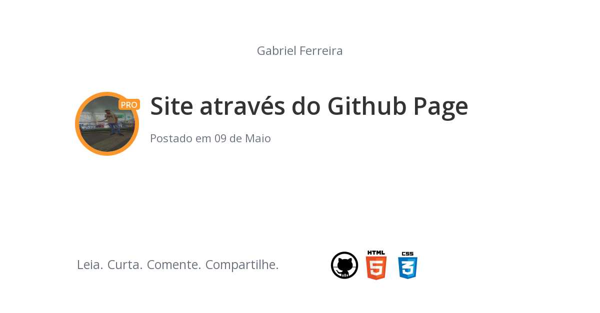 Site através do Github Page