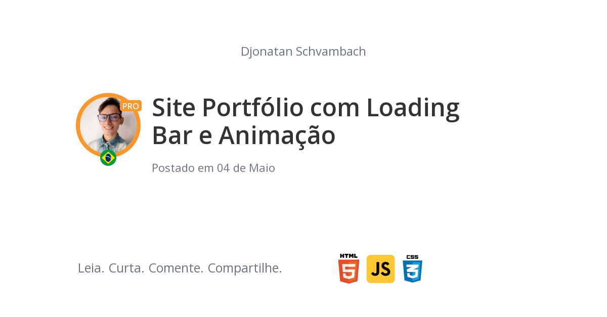 Site Portfólio com Loading Bar e Animação