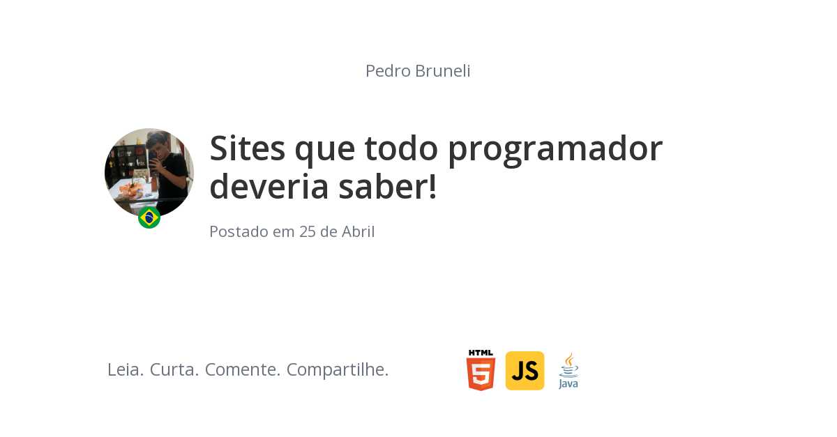 Sites que todo programador deveria saber!