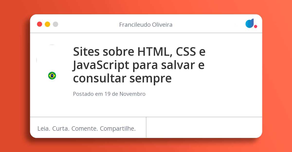 Sites Sobre Html Css E Javascript Para Salvar E Consultar Sempre