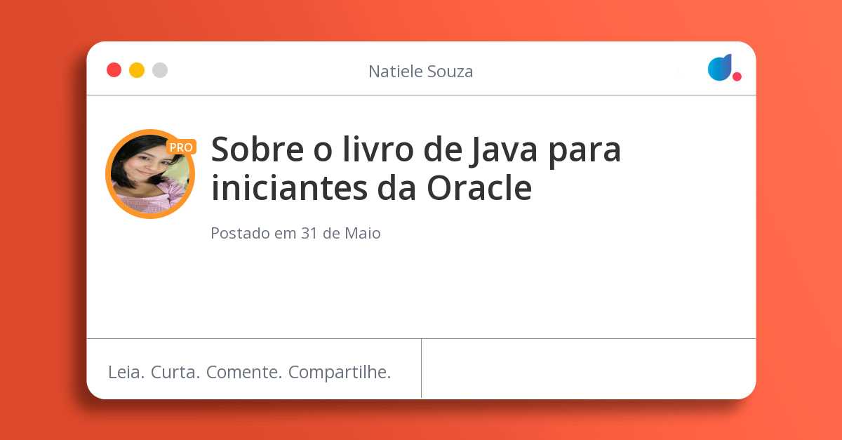 Sobre o livro de Java para iniciantes da Oracle