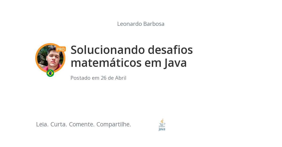 Solucionando desafios matemáticos em Java