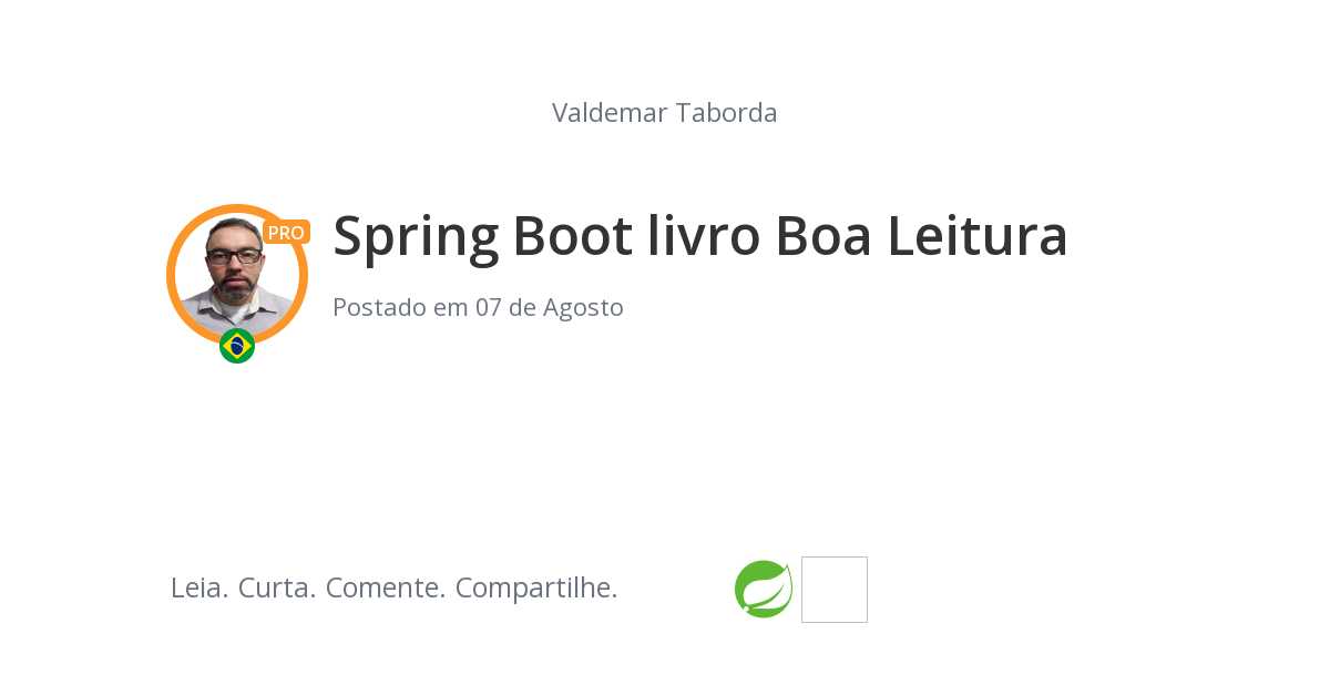 Spring Boot livro Boa Leitura