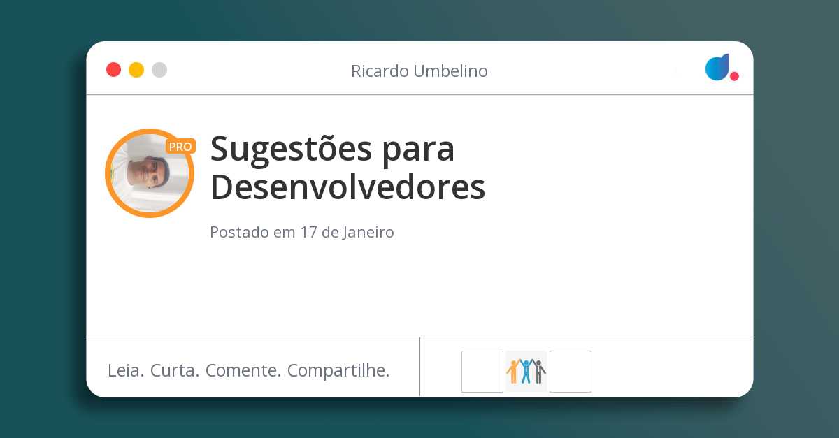 Sugestões para Desenvolvedores Sugestões para Desenvolvedores