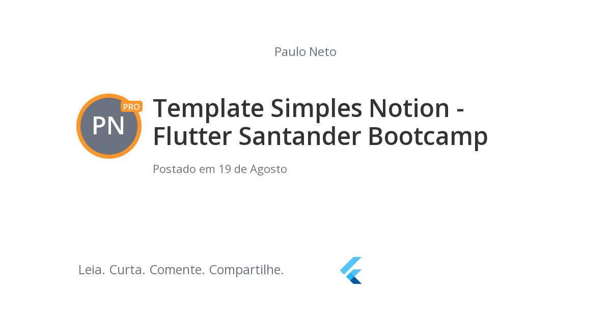 Template Simples Notion - Flutter Santander Bootcamp