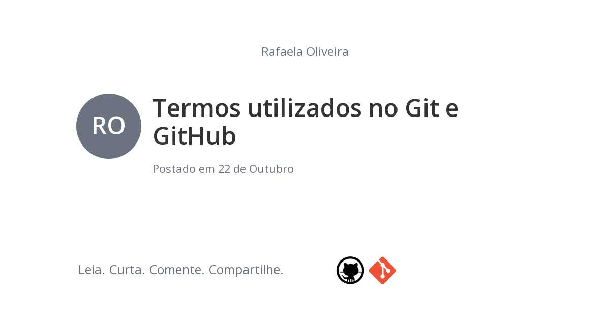 Termos utilizados no Git e GitHub