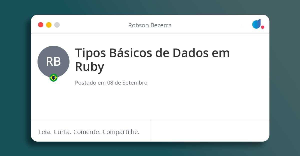 Tipos Básicos de Dados em Ruby
