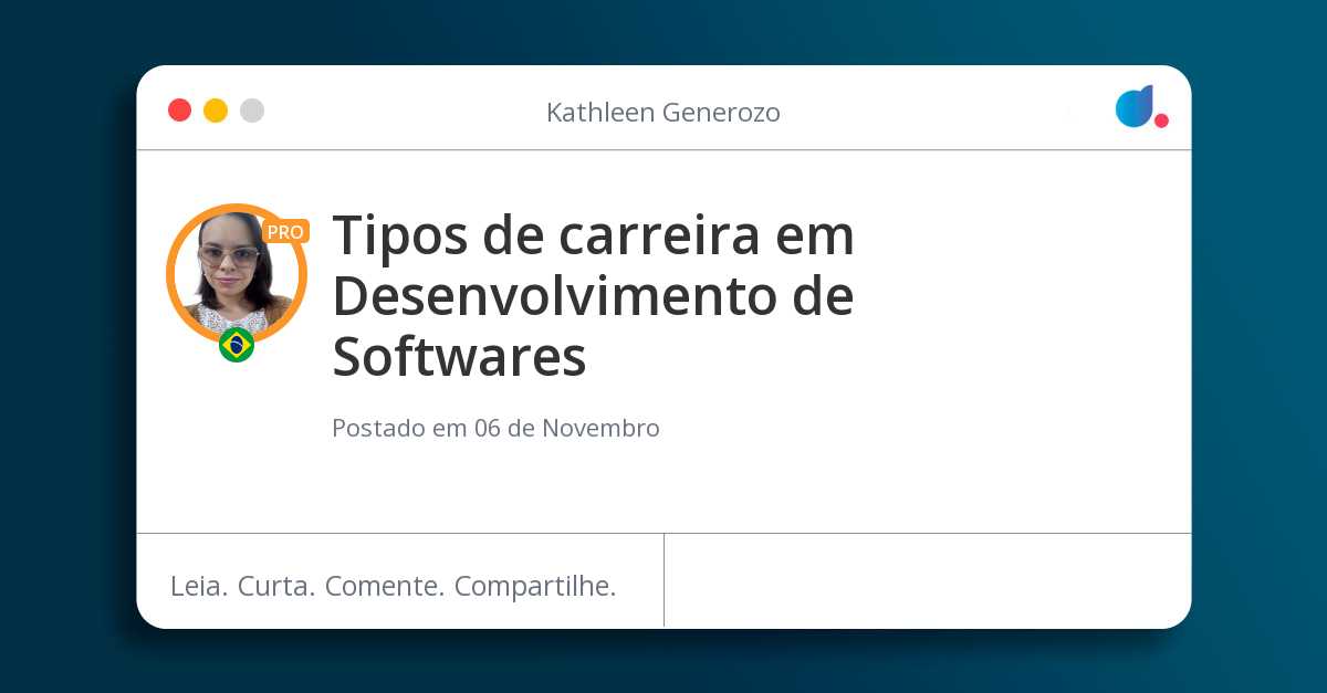 Tipos de carreira em Desenvolvimento de Softwares