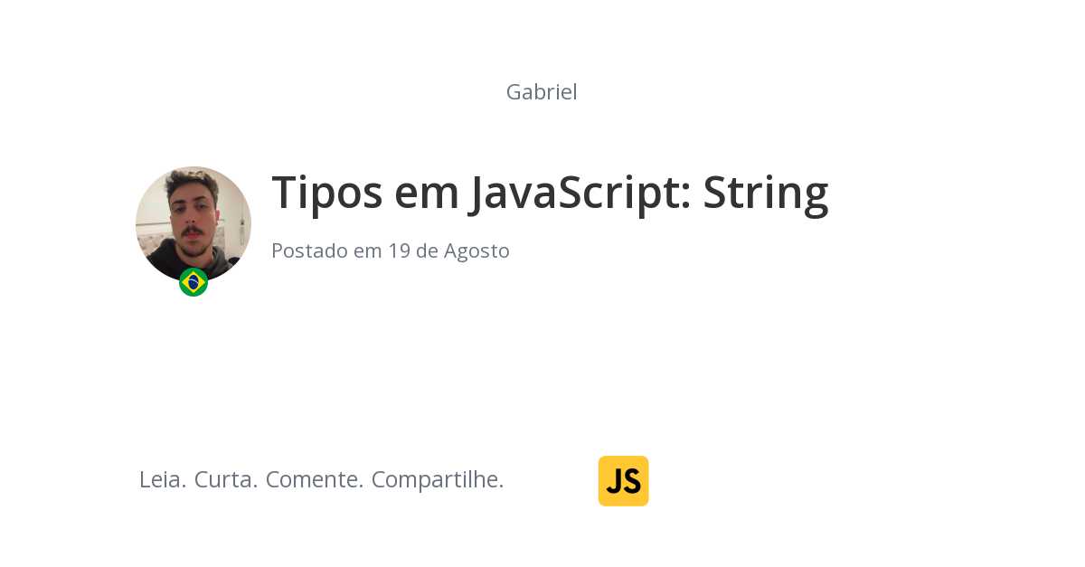 Tipos em JavaScript: String