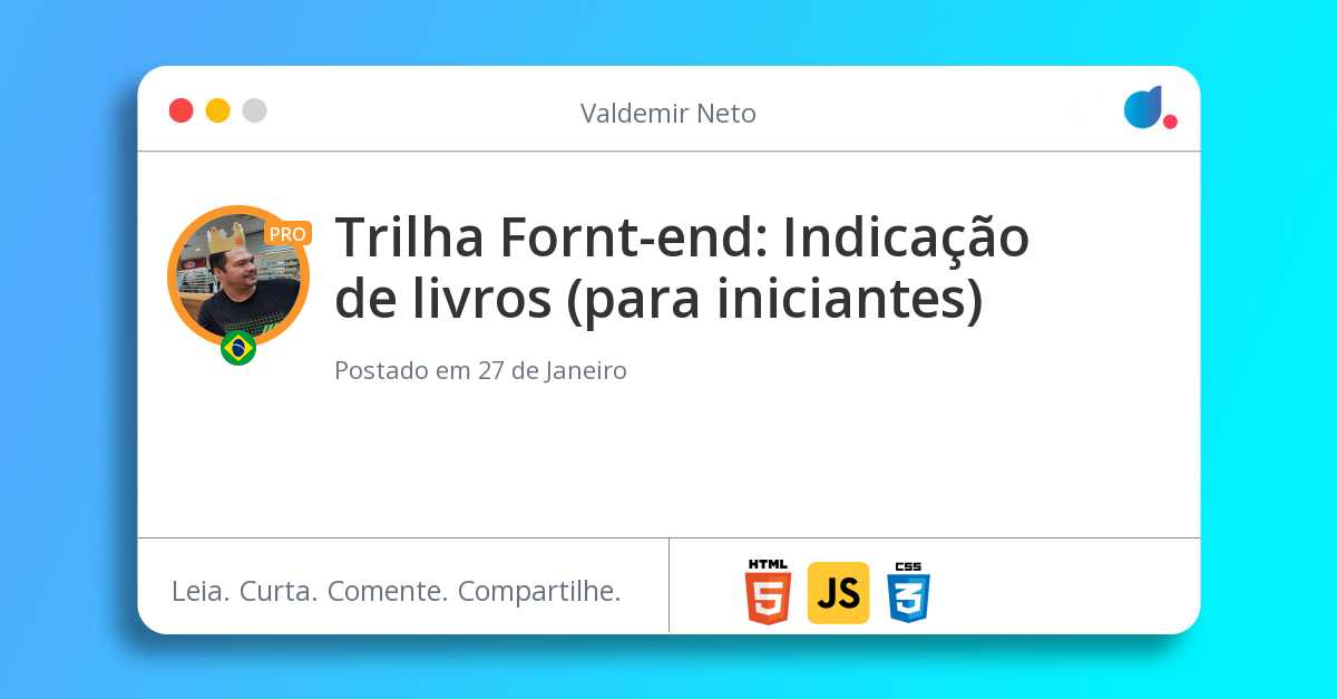 Trilha Front-end: Indicação de livros (para iniciantes)