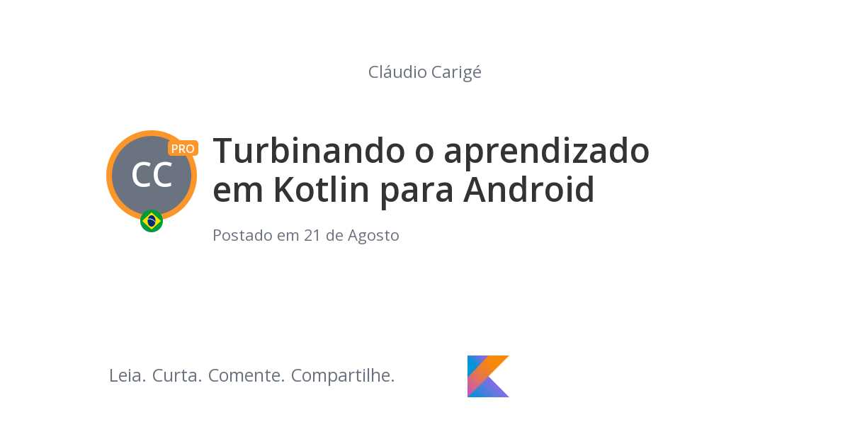 Turbinando O Aprendizado Em Kotlin Para Android